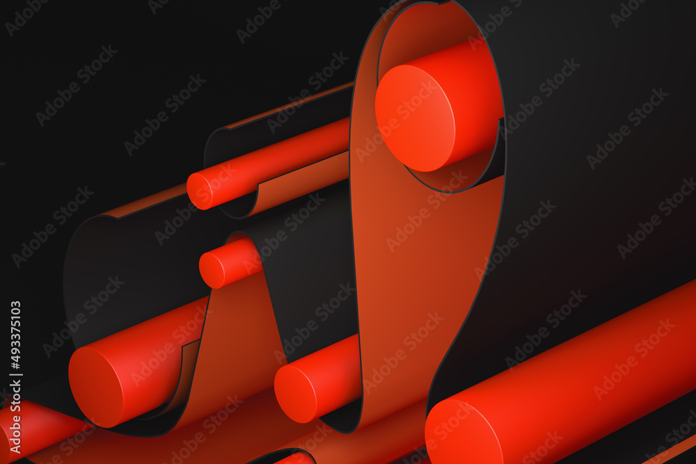 Abstract orange curved shapes Stock Photo | Adobe Stock