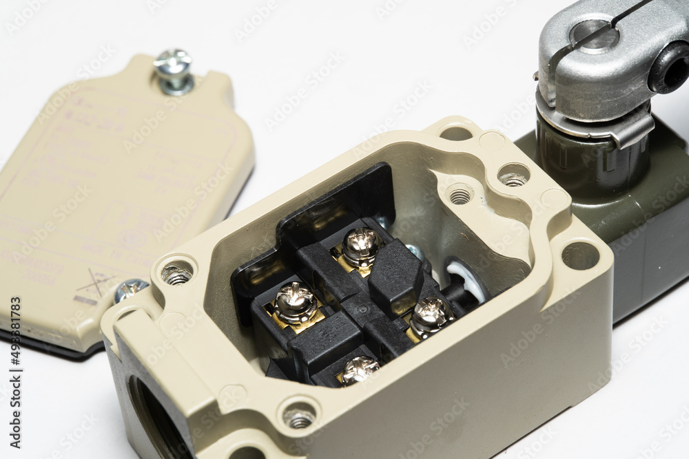Limit switch sensor of the machine. Tiny limit switch for mechanical ...