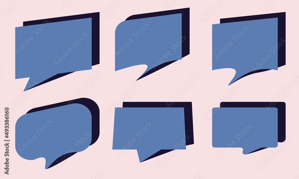 chat dialogue speech bubble speak baloon comic blue chat box symbol set ...