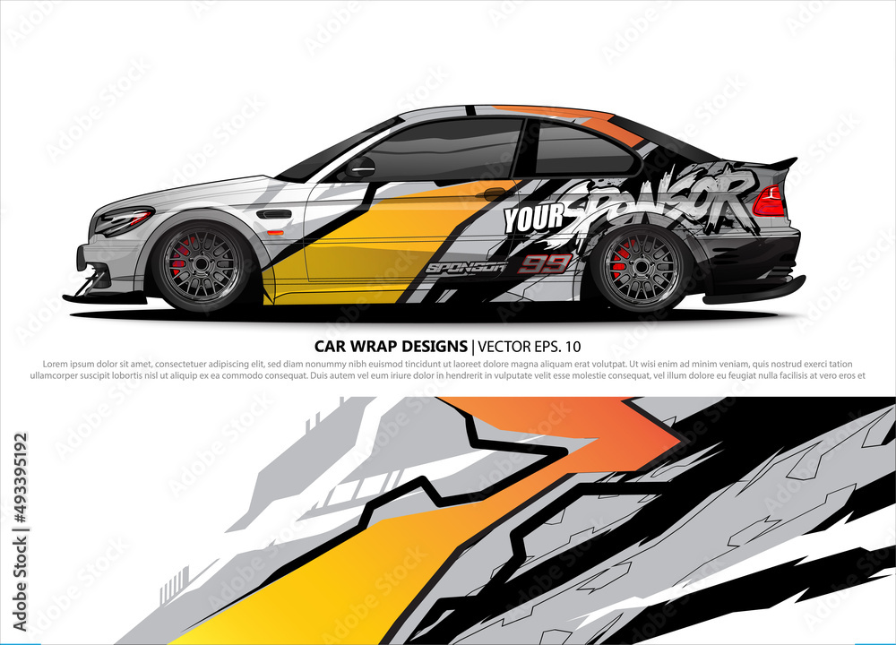 car wrap design. simple lines with abstract background vector concept ...
