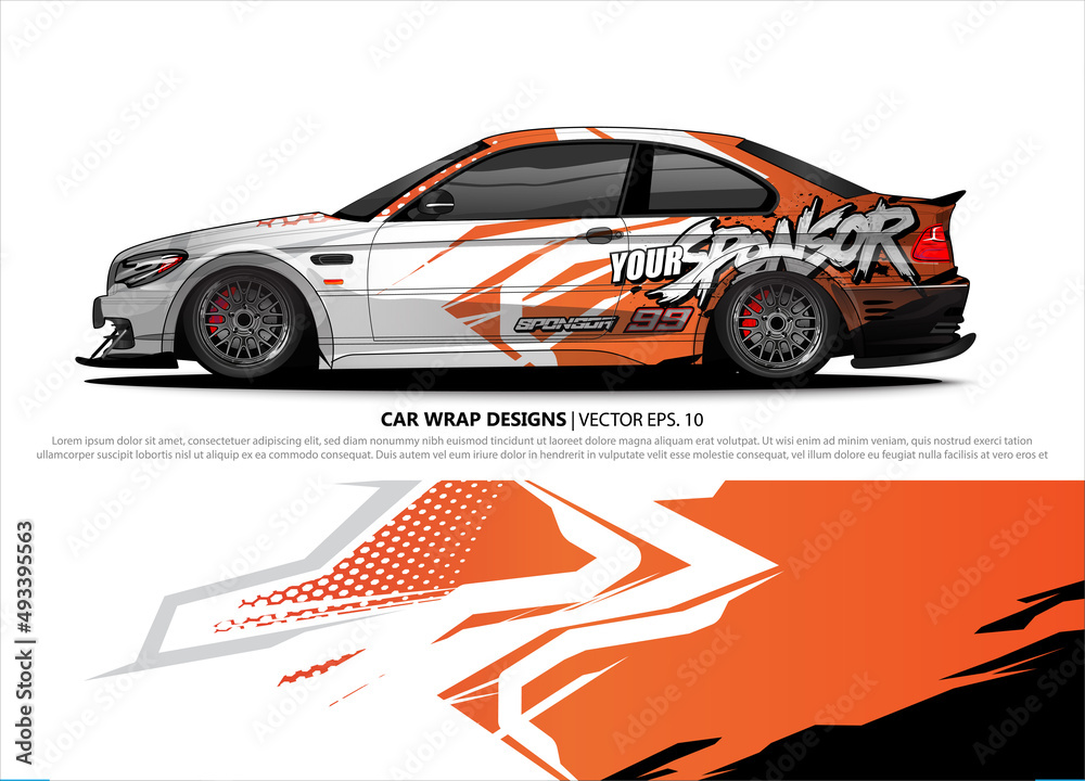 car wrap design. simple lines with abstract background vector concept ...