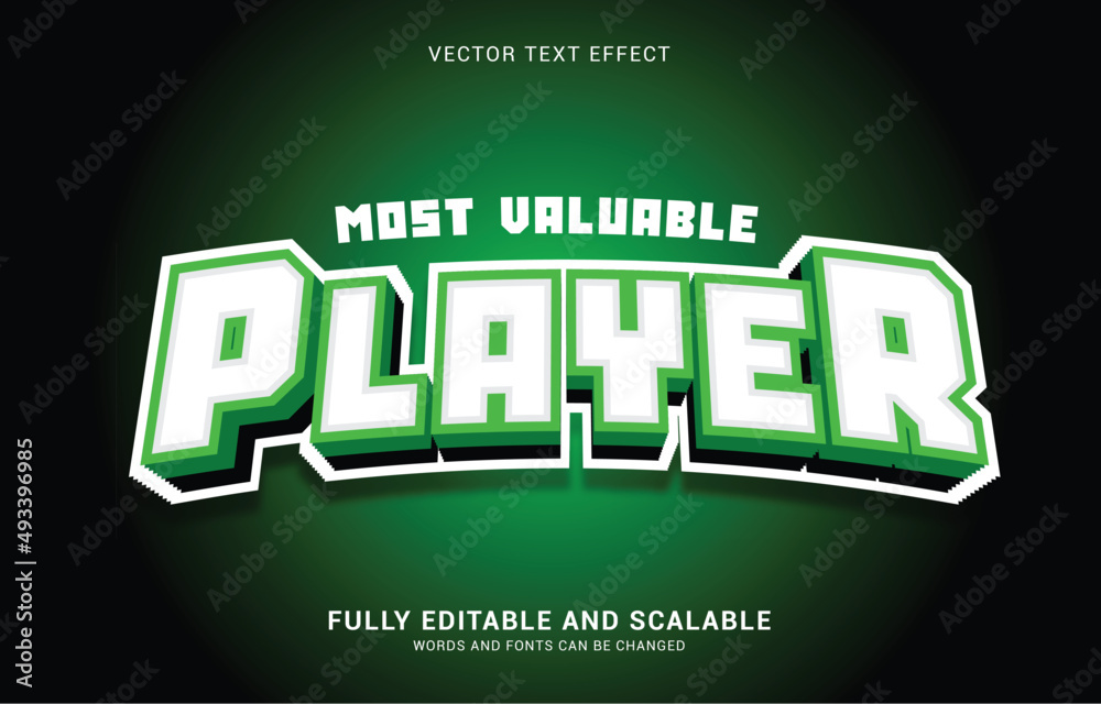 editable text effect, Most valuable Player style Stock Vector | Adobe Stock