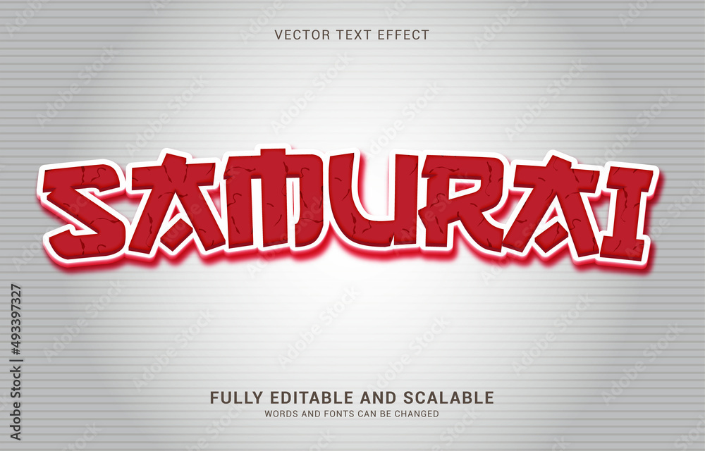 editable text effect, Japanese Samurai style Stock Vector | Adobe Stock