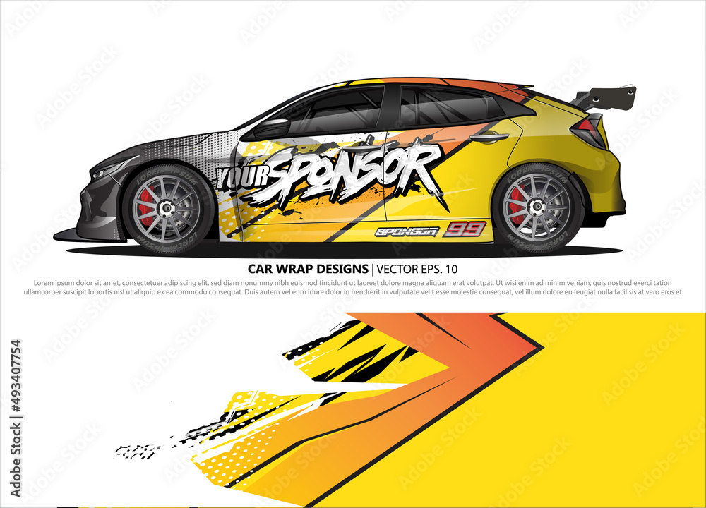 car wrap design. simple lines with abstract background vector concept ...