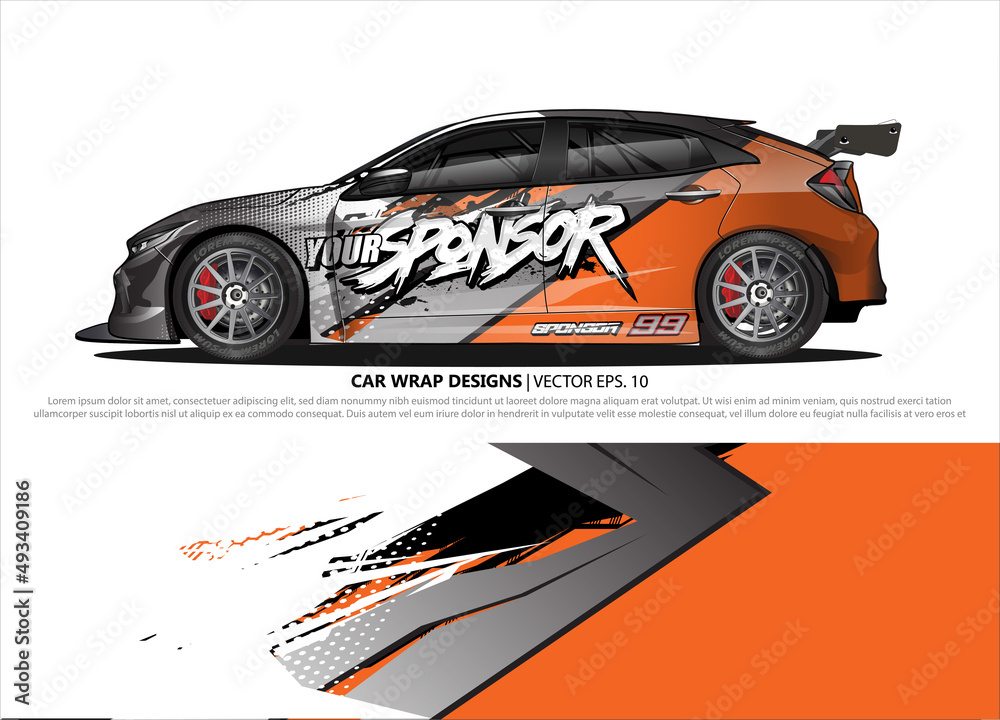 Car wrap decal design vector. abstract Graphic background kit designs ...