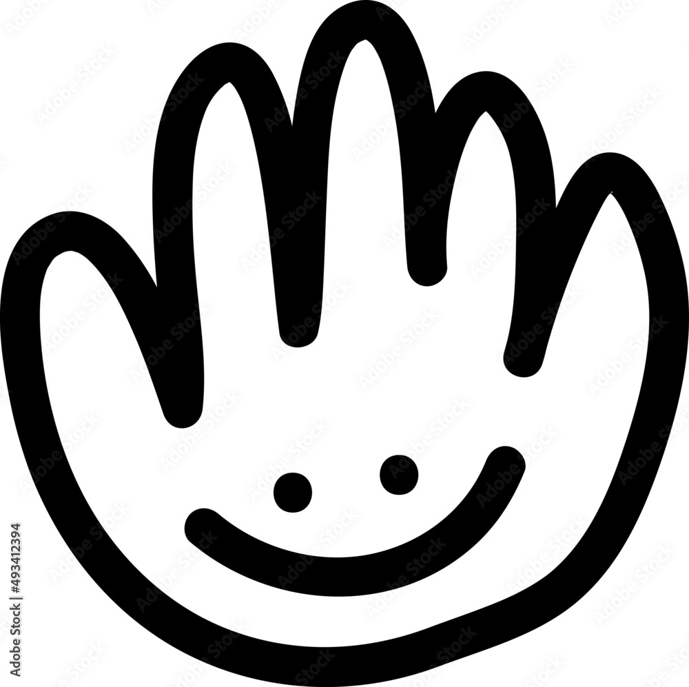 Cute hand drawn smiling face illustration . Decorative adorable doodle ...