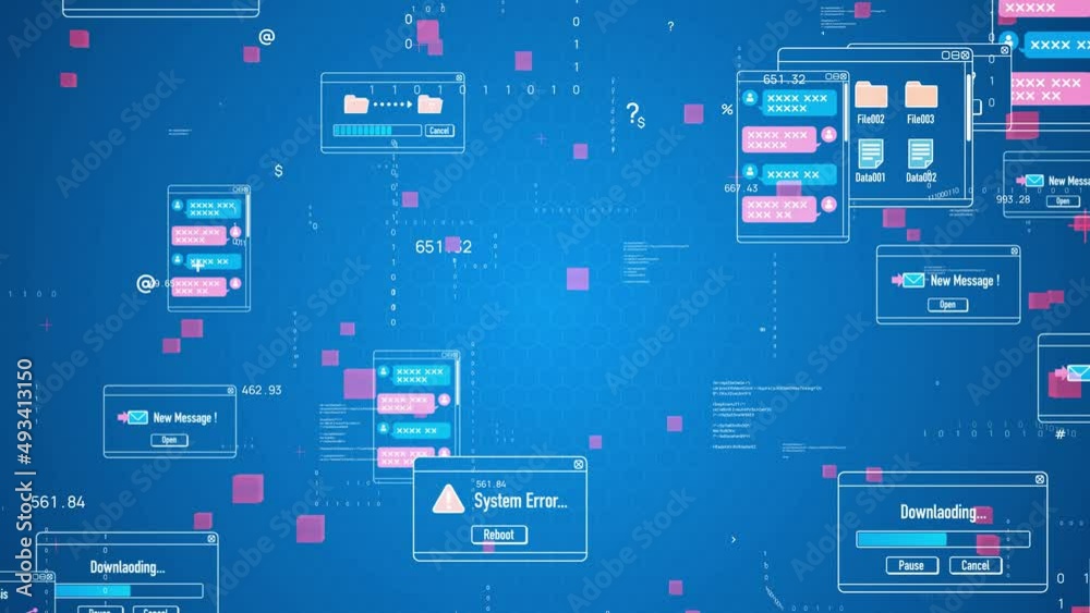 Digital transformation concept. Dialogs of software. Stock Video ...