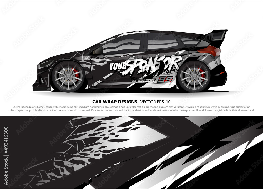 Car wrap decal design vector. abstract Graphic background kit designs ...