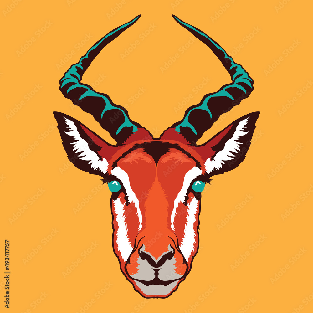 Impala face vector illustration in decorative style, perfect for tshirt ...
