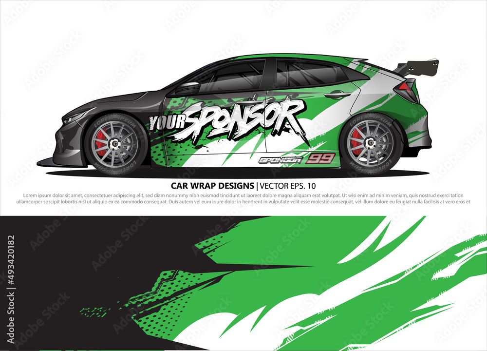 car wrap design. simple lines with abstract background vector concept ...