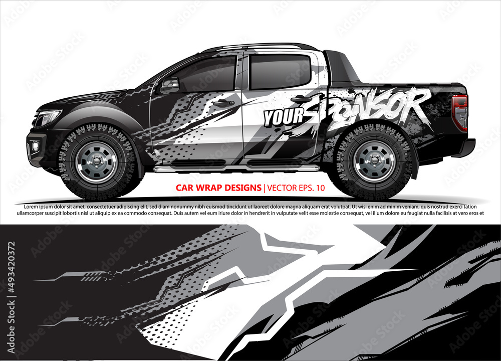 car wrap design. simple lines with abstract background vector concept ...