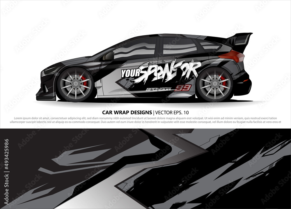 car wrap design. simple lines with abstract background vector concept ...