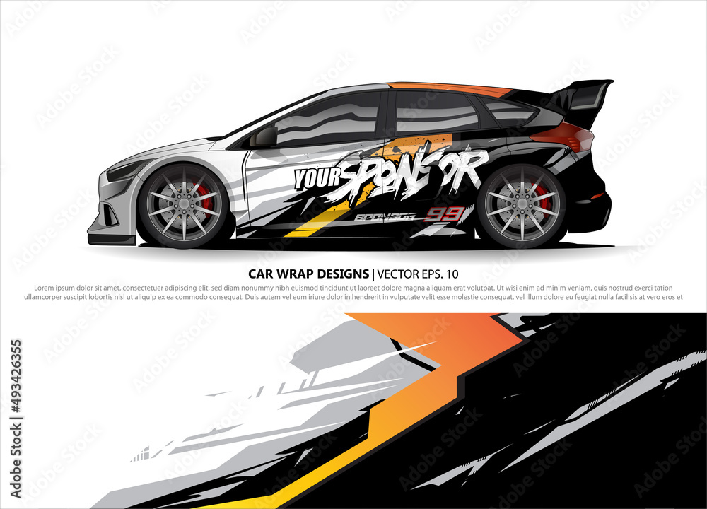 car wrap design. simple lines with abstract background vector concept ...