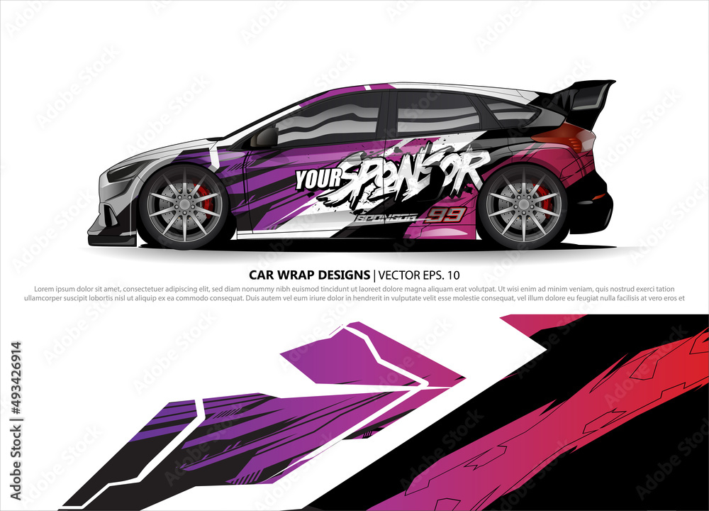 car wrap design. simple lines with abstract background vector concept ...