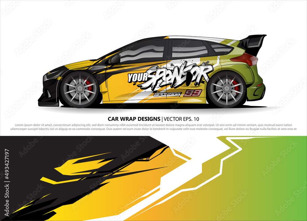 car wrap design. simple lines with abstract background vector concept ...