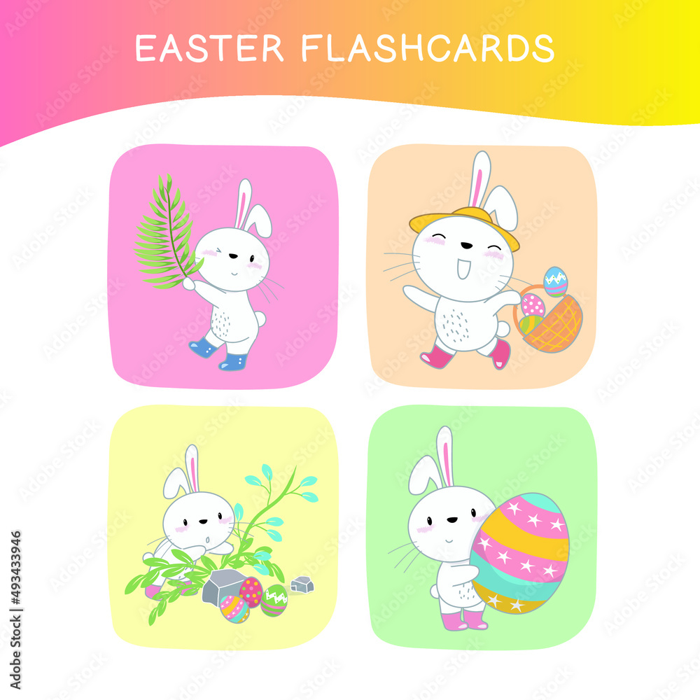 Cute Easter image flashcards collection. flashcards for preschool ...