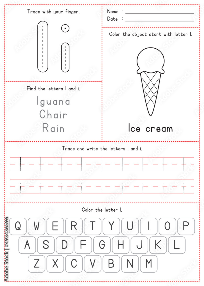 Children Learning Printable - Tracing, Coloring, and Writing Alphabet I ...