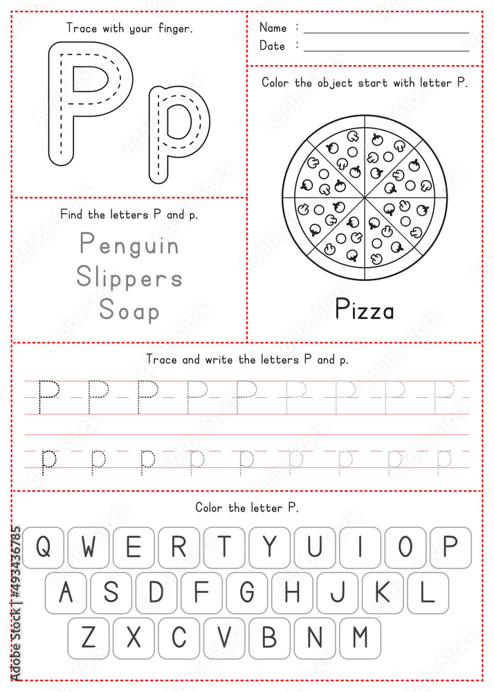 Children Learning Printable - Tracing, Coloring, and Writing Alphabet P ...