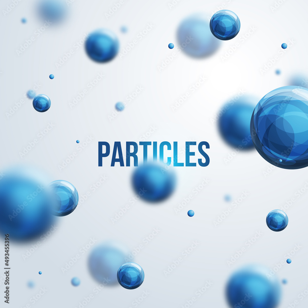 Blue Atoms. Medical background for banner or flyer. Abstract molecules ...