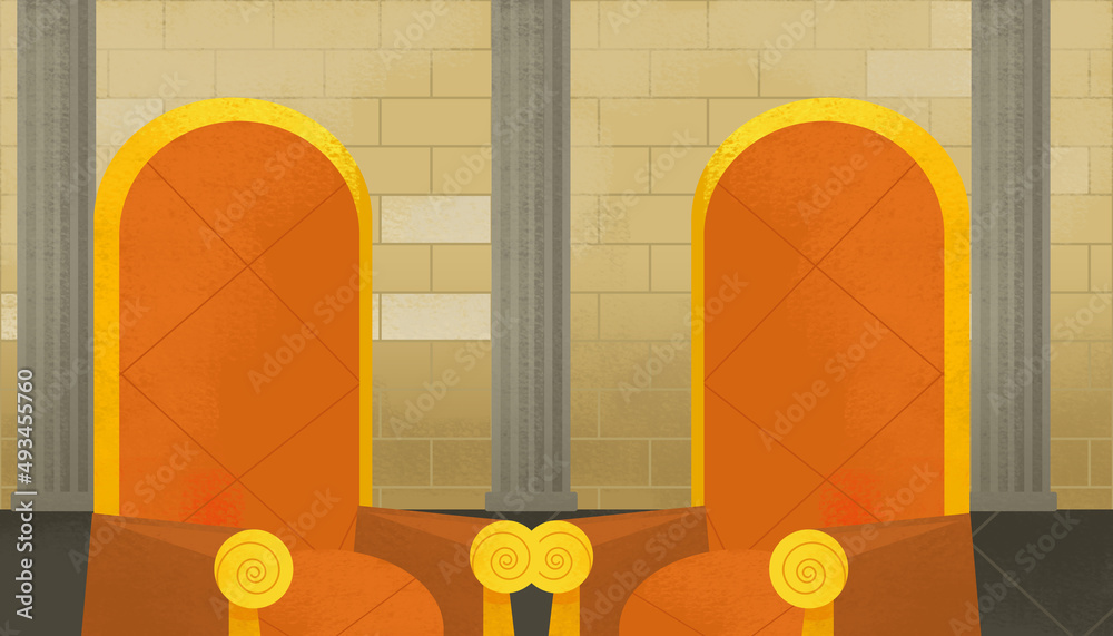 cartoon scene with castle palace room illustration Stock Illustration ...