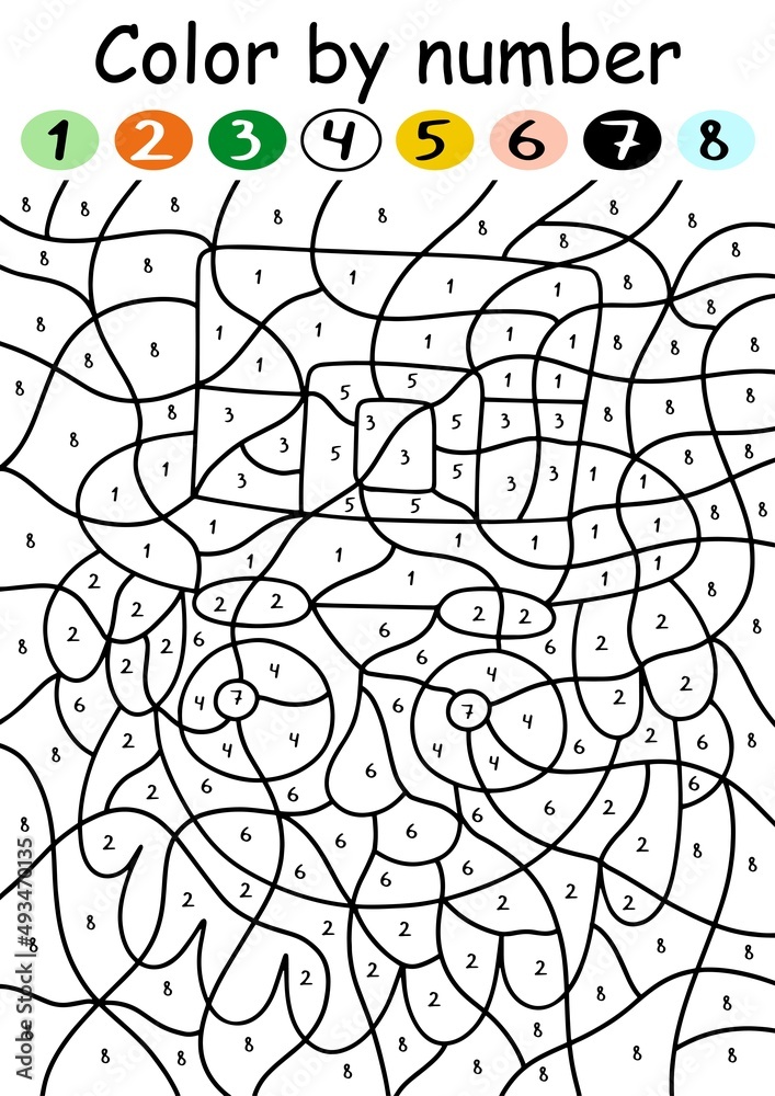 Vetor de Color by number leprechaun for kids vector illustration. Funny ...