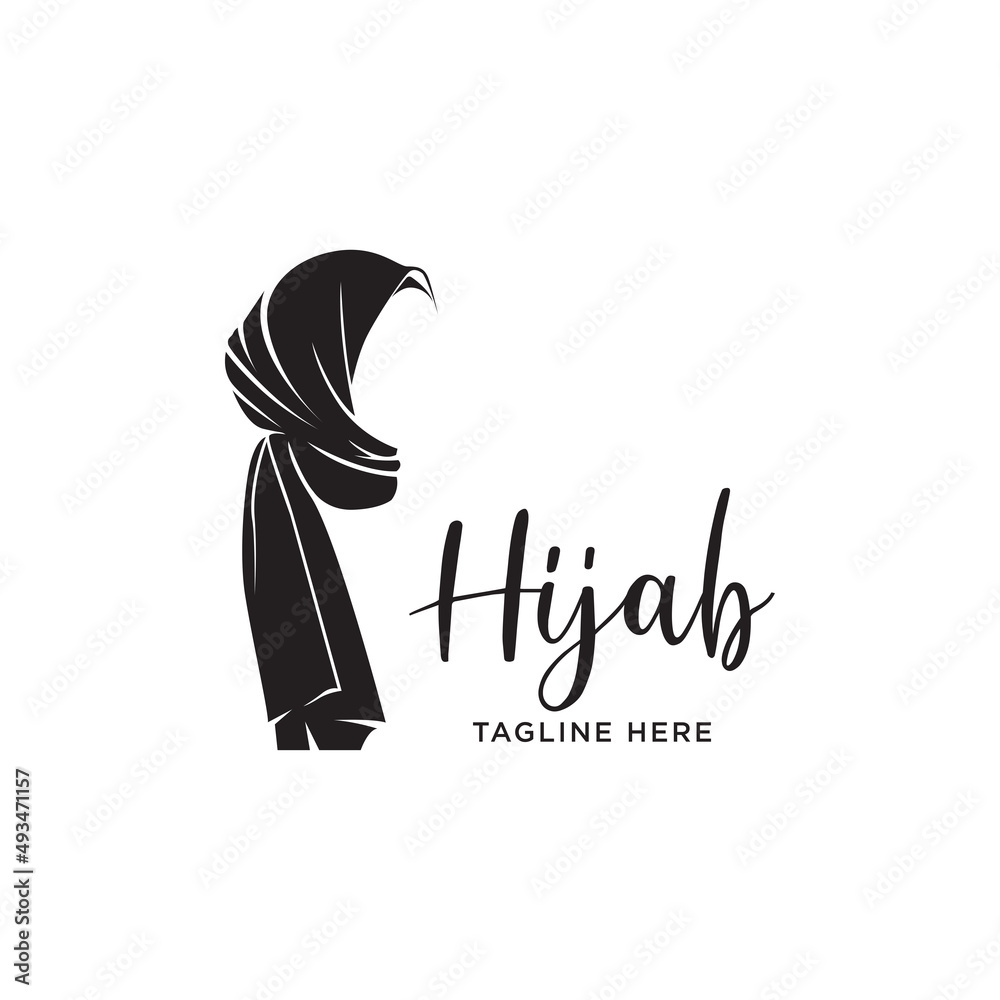 Simple hijab logo icon designs vector. Stock Vector | Adobe Stock