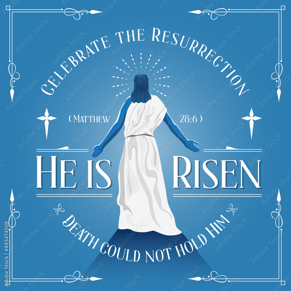 He is Risen Logo Vector Illustration Stock Vector | Adobe Stock