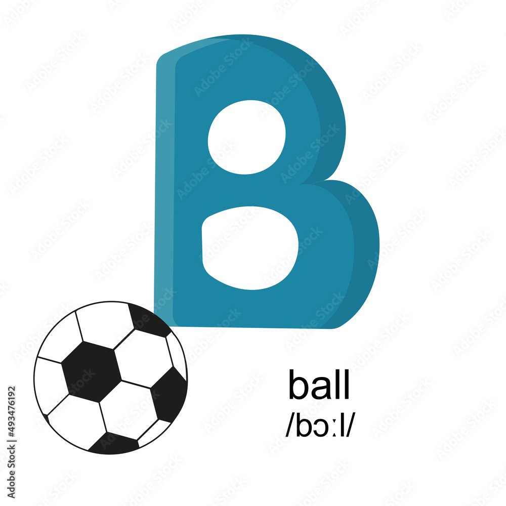 Alphabet with cute cartoon illustrations isolated on white background ...