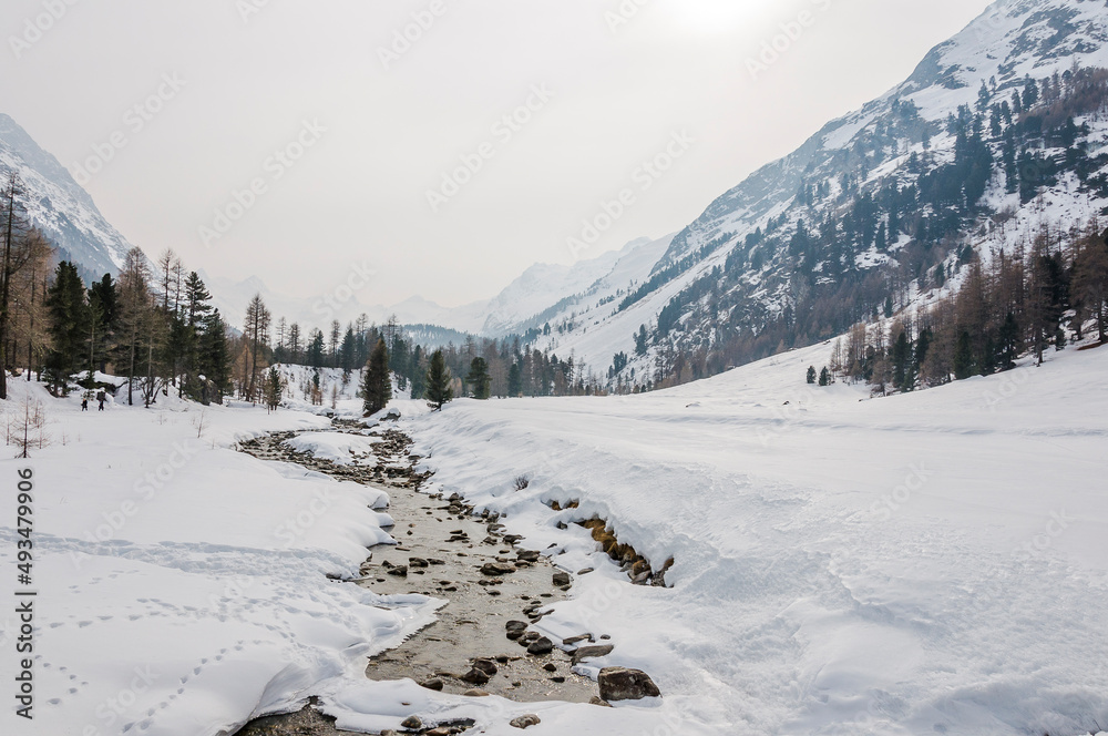 Foto de Val Roseg, Ova da Roseg, Rosegbach, Winterwanderweg, Langlauf ...