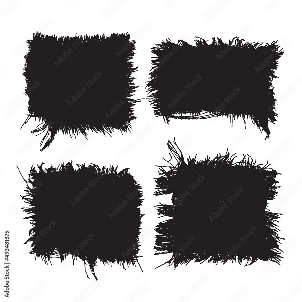 Torn fabric patchs set, Distressed frames, Distressed banner template ...