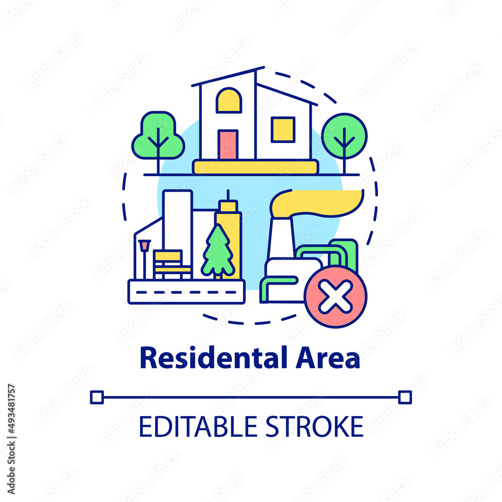 Residential area concept icon. Land use classification abstract idea ...