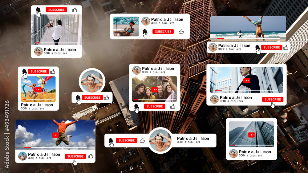 Social Media Subscribe Title Overlay Stock Template | Adobe Stock