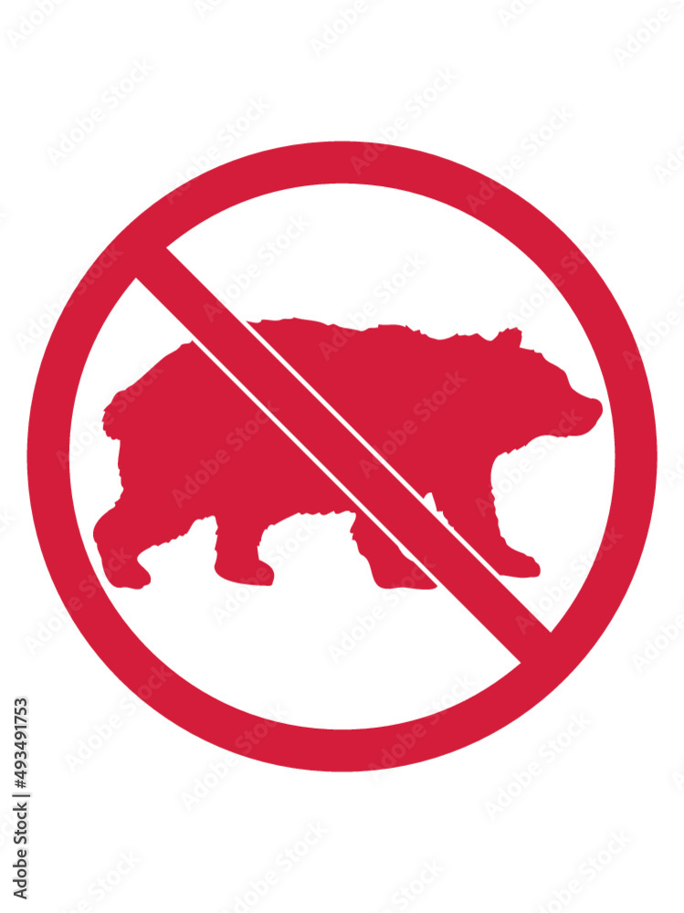Schild Bär Verboten Stock Vector | Adobe Stock