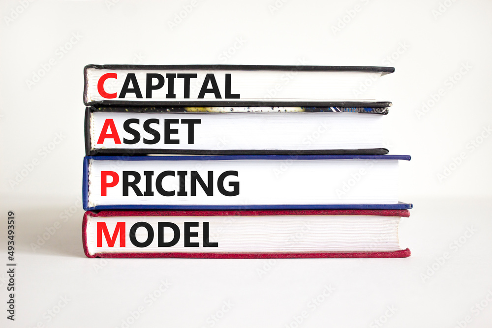 CAPM capital asset pricing model symbol. Concept words CAPM capital asset pricing model on books ...