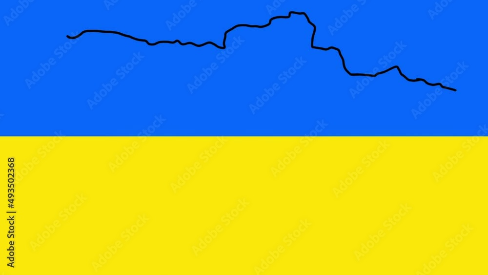 Ukraine map sketch illustration hand drawn animation. Animated close up ...