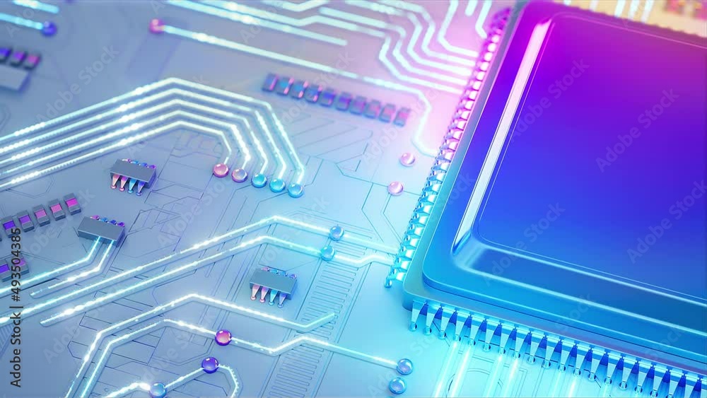 Central Computer Processors CPU concept. Motherboard digital chip ...