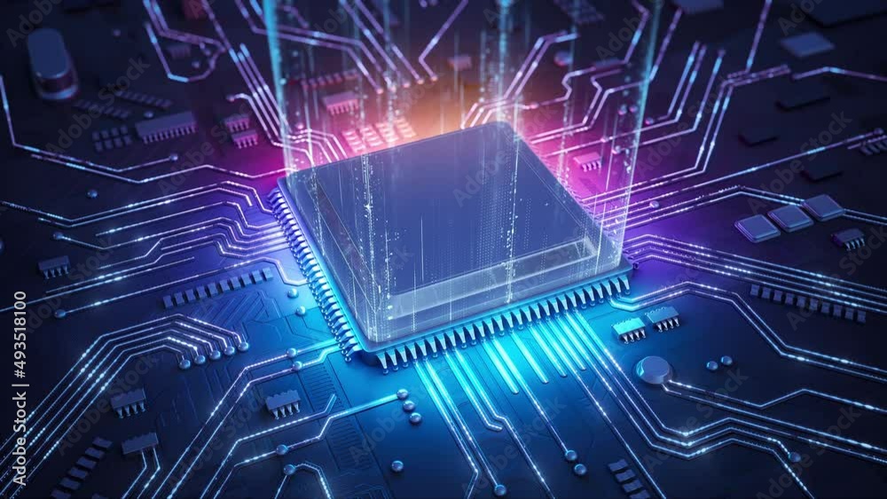 Central Computer Processors CPU concept. Motherboard digital chip ...