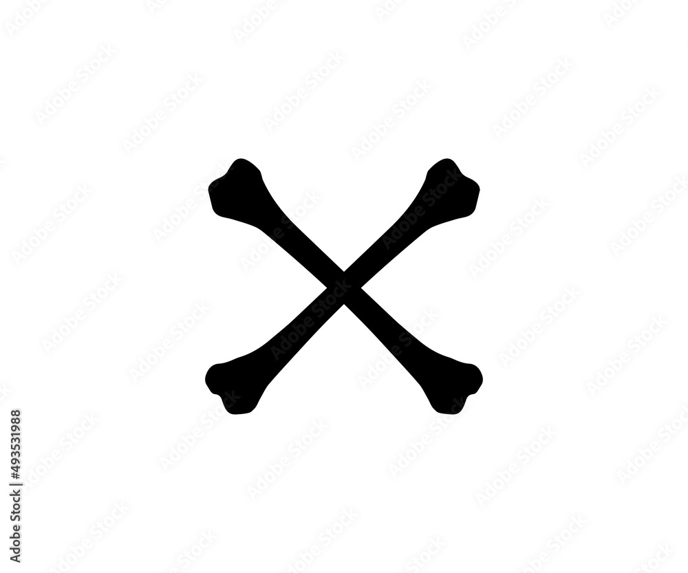 Crossed Bones icon Symbol in white background Stock Vector | Adobe Stock