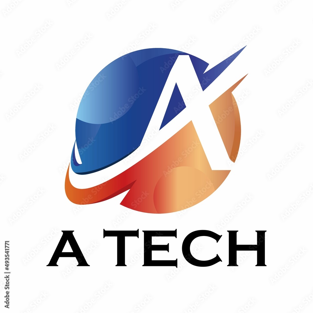 Letter a technology logo template illustration. suitable for media ...