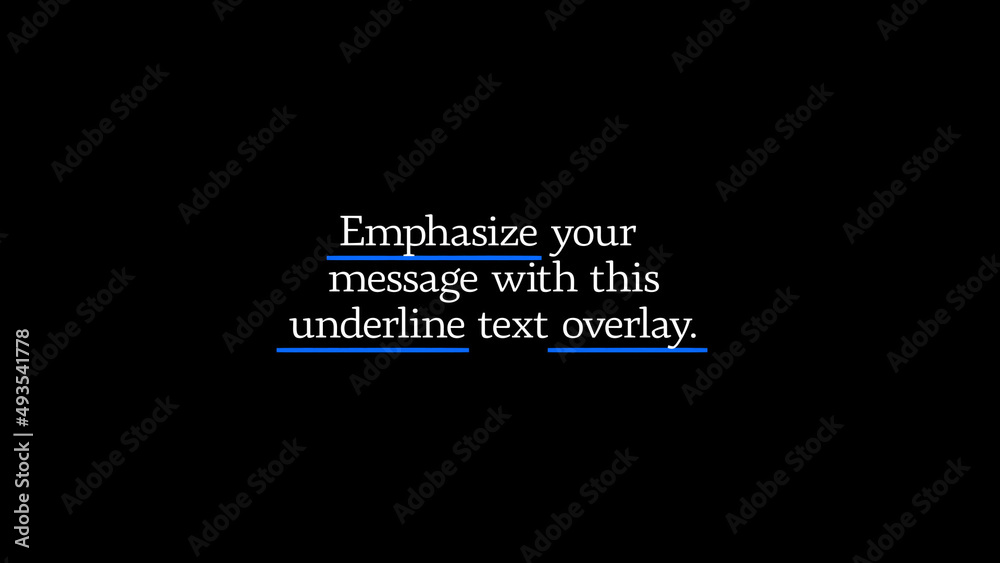 Underline Text Overlay Stock Template | Adobe Stock