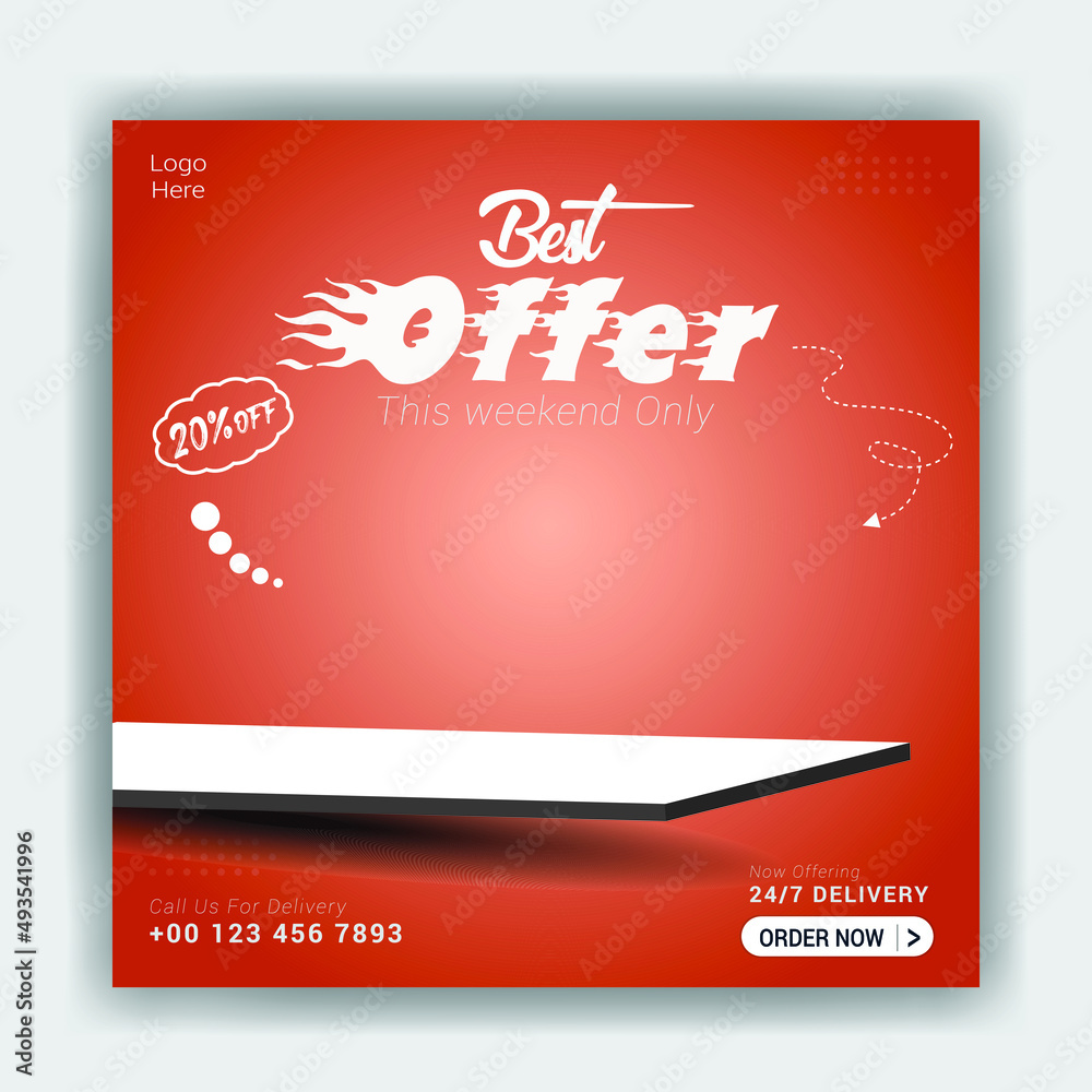 Food menu and restaurant fast food burger pizza best sell offer social ...