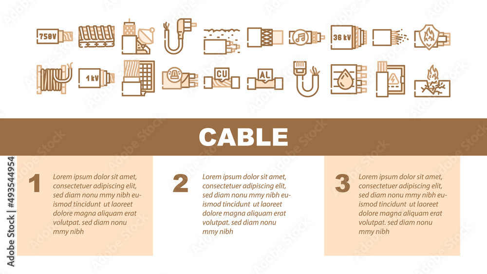 Cable Wire Electrical System Landing Web Page Header Banner Template ...