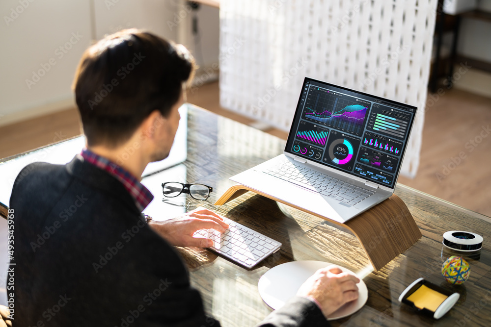 Data Analyst Using Data Analytics KPI Stock Photo | Adobe Stock