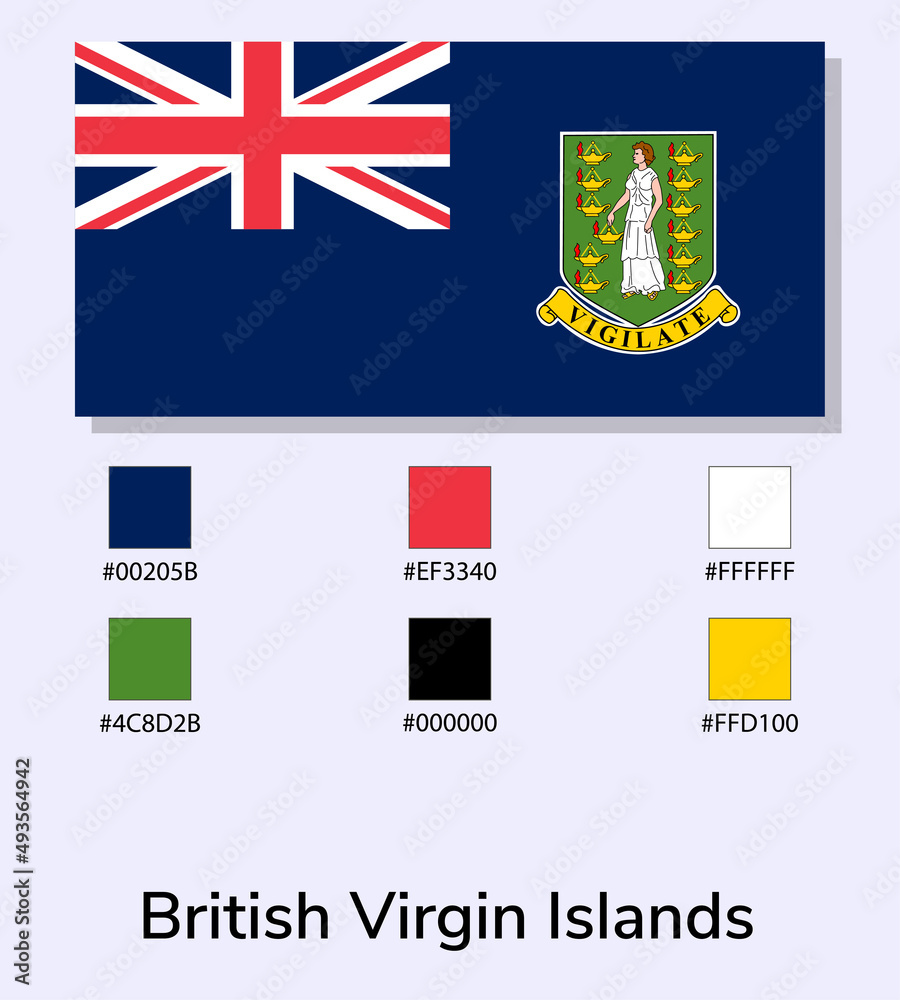Vector Illustration of British Virgin Islands flag isolated on light ...