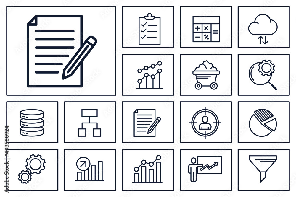 Data analysis set icon symbol template for graphic and web design ...