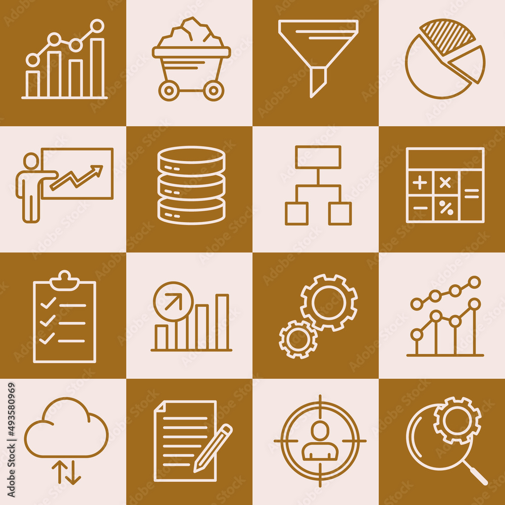Data analysis set icon symbol template for graphic and web design ...
