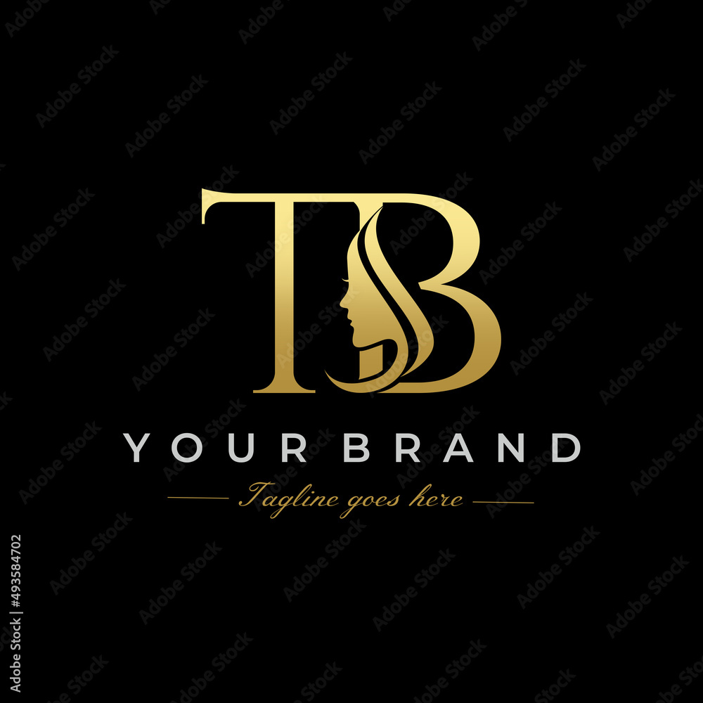 Initial Letter TB Beauty Face Logo Design Vector Stock Vector | Adobe Stock