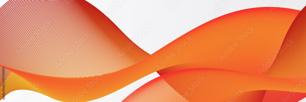 Abstract orange wave flowing banner background design. Vector ...