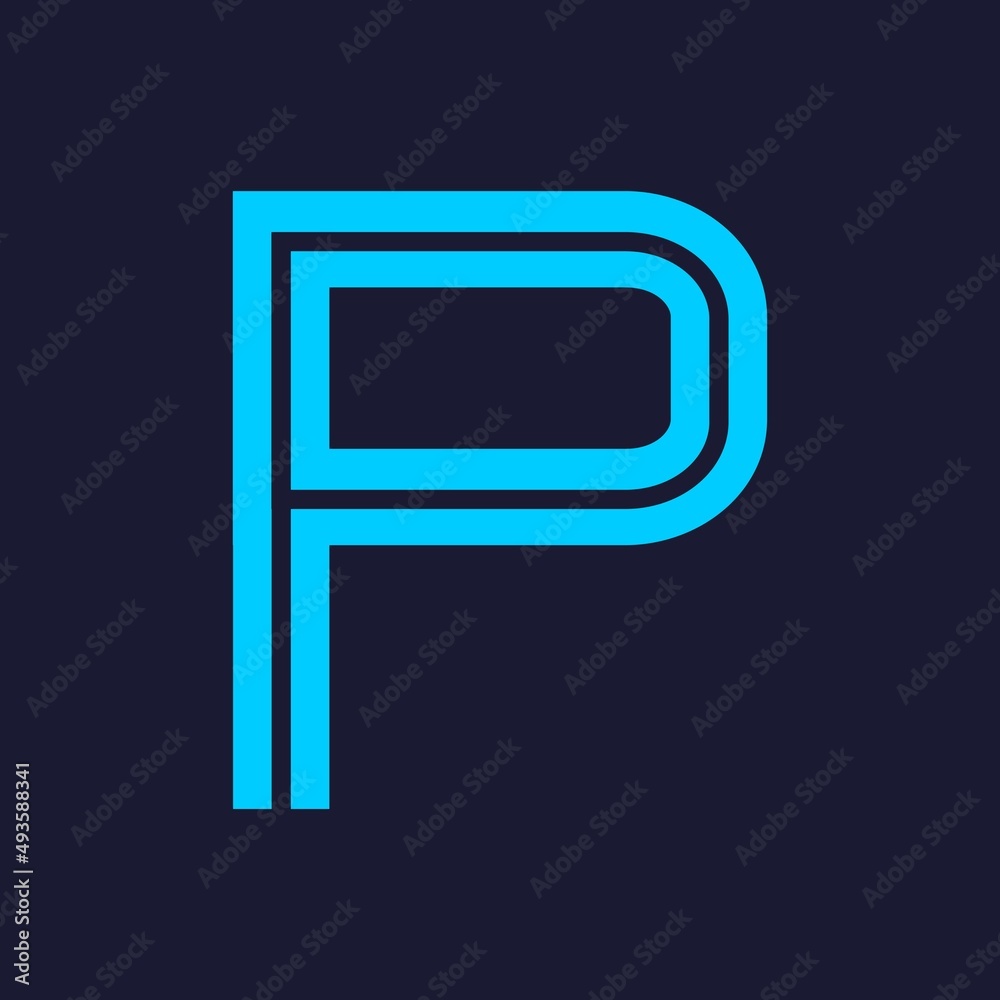 Vector of Modern Alphabet Letters, Parallel lines stylized rounded ...