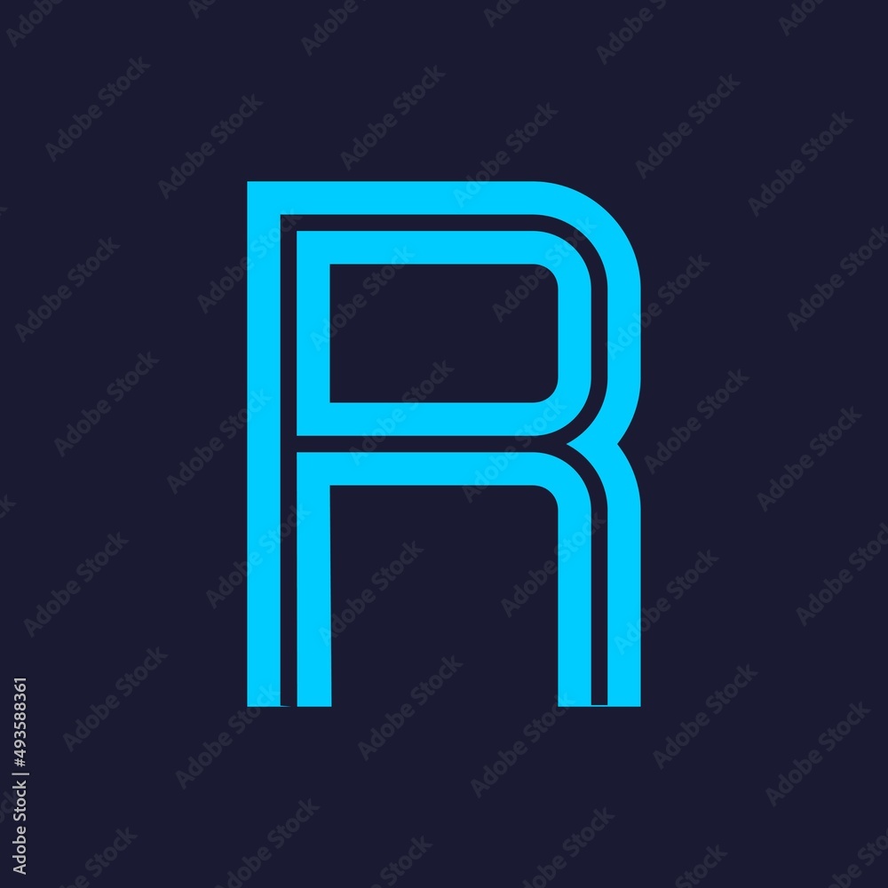 Vector of Modern Alphabet Letters, Parallel lines stylized rounded ...